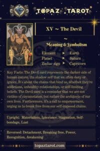 The Devil Tarot Card: Meanings, Symbolism, and Comparisons